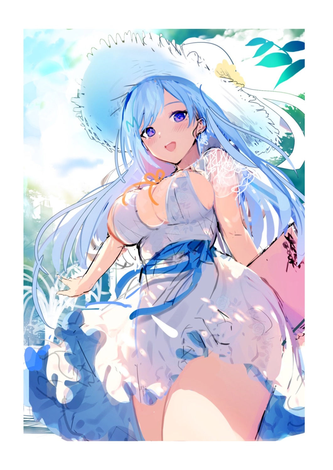kat (bu-kunn) emori miku project emori miku digital version dress no bra sketch skirt lift ...